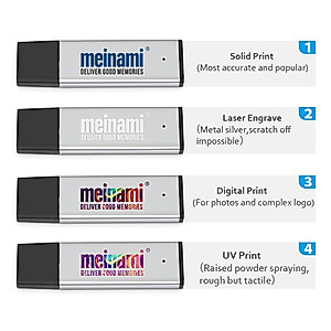 MEINAMI Slim Customized USB Flash Drive in Silver Metal Thumb Drive Personalized Memory Stick 4GB 500 Pack