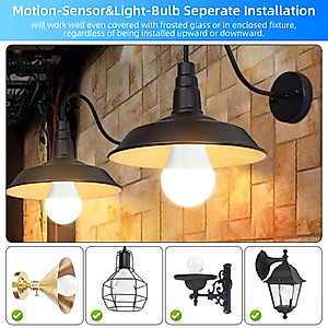 Motion Sensor Light Bulbs, 10W (120W Equivalent) 1200lm Motion Activated Dusk to Dawn Security LED Bulb, 3000K Warm White, A19/E26, Auto On/Off Indoor Outdoor Lighting, for Garage Basement Hallway