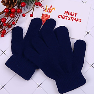 Cooraby 2 Pairs Kid's Thick Magic Gloves Toddler Winter Stretchy Warm Full Fingers Gloves Mittens