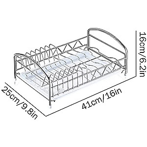 Plate Rack Draining Dish Rack Dish Rack 304 Stainless Steel Dish Rack Removable Cutlery Holders Dishware Dish Chopsticks Cutlery Pan Plate Holder