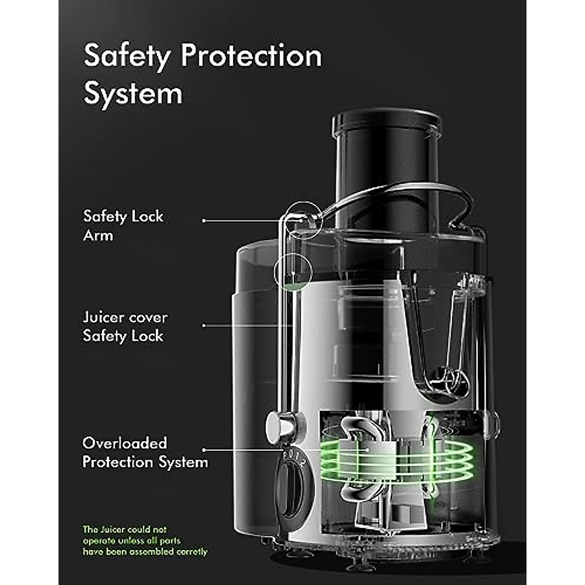Juicer Machine, SiFENE 500W Centrifugal Juicer Extractor with 3" Wide Feed Chute for Vegetable and Fruit, Juice Maker with 3-Speed Setting, Easy to Clean, BPA Free, Stainless Steel