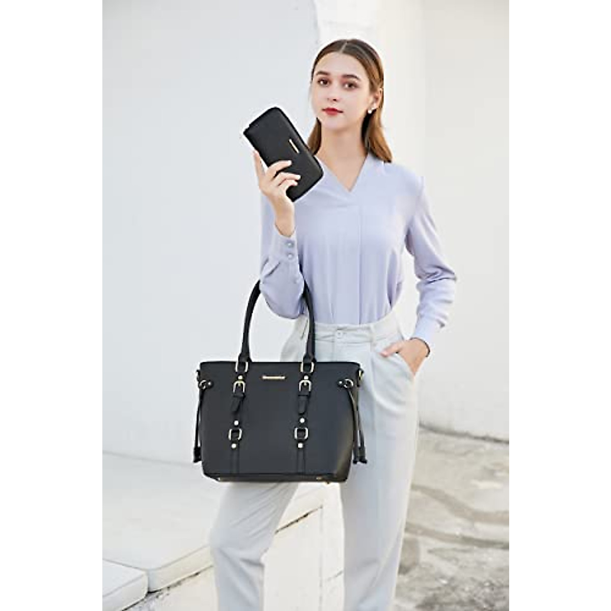 Montana West Purses and Handbags for Women Tote Purse and Wallet Set Shoulder Bag for Women 3pcs MWC3-C032WBK