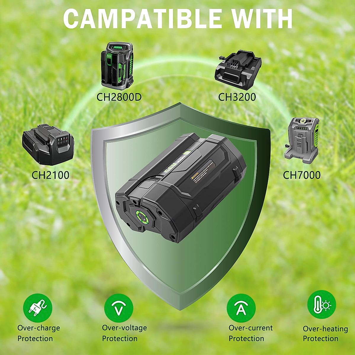 NELEBUTO Replacement EGO 56V Battery,5.0Ah Battery Compatible with All EGO 56 Volt Power+ Tools