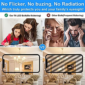 E12 LED Bulb Dimmable 7W C7 Bulb Equivalent to E12 Halogen Bulb 60W, Warm White 3000K T6 E12 Candelabra Bulb 60 Watt for Ceiling Fan, Chandelier Lighting, AC120V Kx-2000 Bulbrite Replacement (6 Pack)