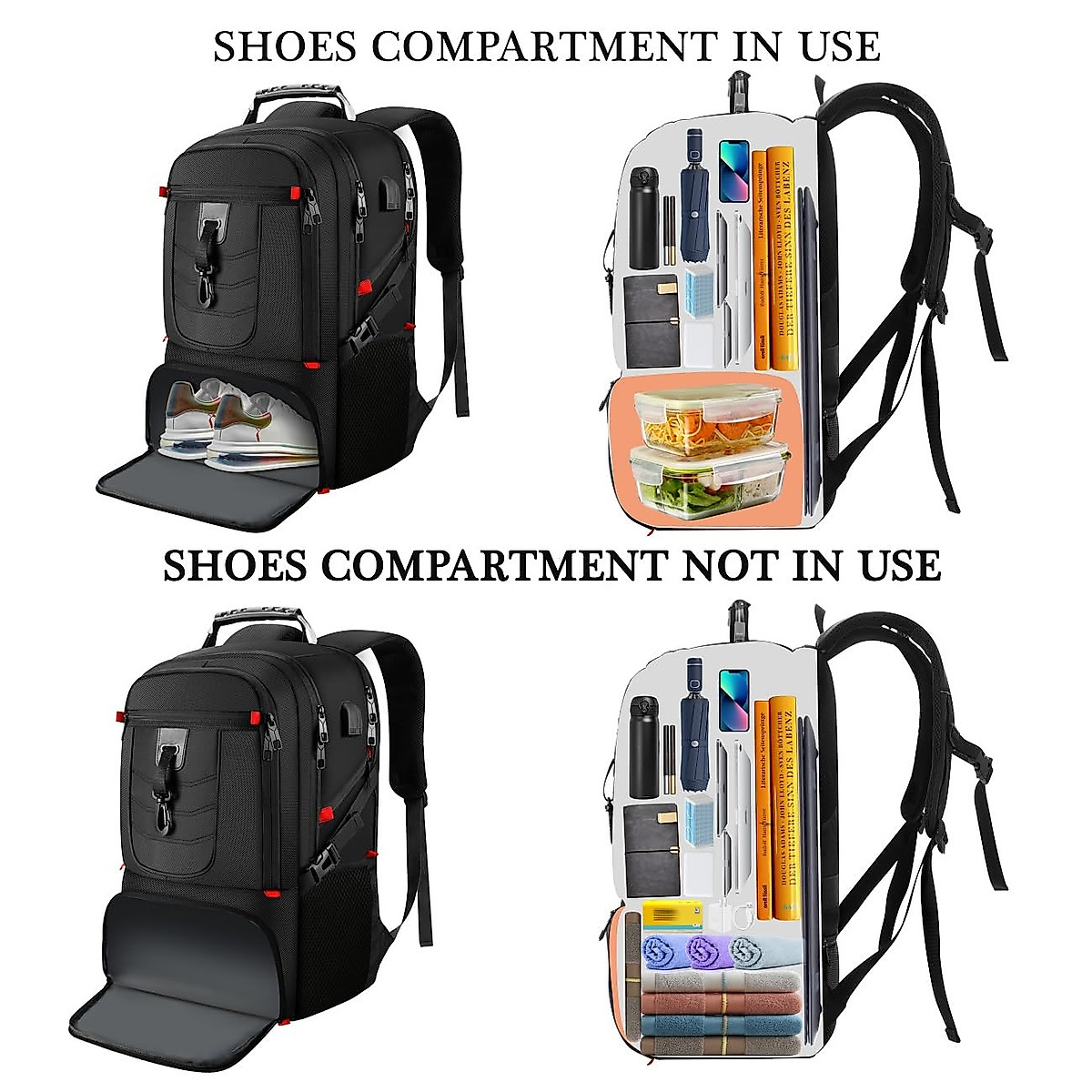 YAMTION Boys School Backpack with Shoe Compartment,Gym Backpack with 17.3in Laptop Compartment for Men Women,Teens Bookbag College Students Travel Mochilas Escolares para Adolescentes