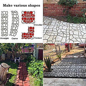 Concrete molds and Forms, Pathmate Stone Moldings Paving Pavement Walk Maker Stepping Stone Paver Walk Way Cement Mold for Patio, Lawn & Garden (2 Packs 16.9 x 16.9 x 1.6 inch)