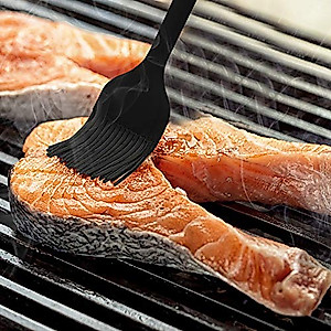 KUFUNG Silicon Basting Brushes, Heat Resistant Pastry Brushes, Spread Oil Butter Sauce Marinades for BBQ Grill Barbeque & Kitchen Baking, Cooking (M, Black)