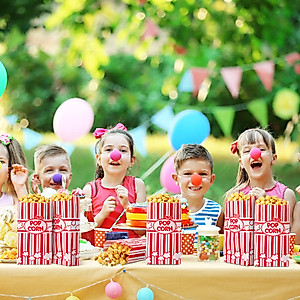 300 Pcs Popcorn Bags Paper Grease Resistant Popcorn Bags Disposable Red and White Striped Popcorn Container for Family Movie Night Movie Party Carnival Theater Popcorn Machine (1 oz)