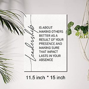 Leadership Quote Canvas Wall Art Motivational Leadership Canvas Print Painting Office Home Wall Decor Framed Leader Teacher Boss Gift 12x15 Inch