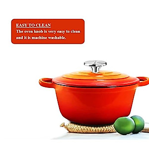 Dutch Oven Knob Stainless Steel Pot Lid Replacement Knob for Le Creuset, Aldi, Lodge, and Other Enameled Cast-Iron Dutch Oven (Frosted)