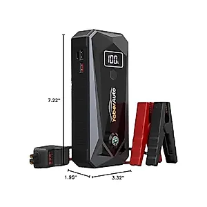 YaberAuto 5500A Car Battery Jump Starter for All Gas/10.0L Diesel Engines, 99.16Wh Portable Car Jump Starter Battery Pack, 12V Jump Box Battery Jumper Starter Portable with Safety Jumper Cables, Light