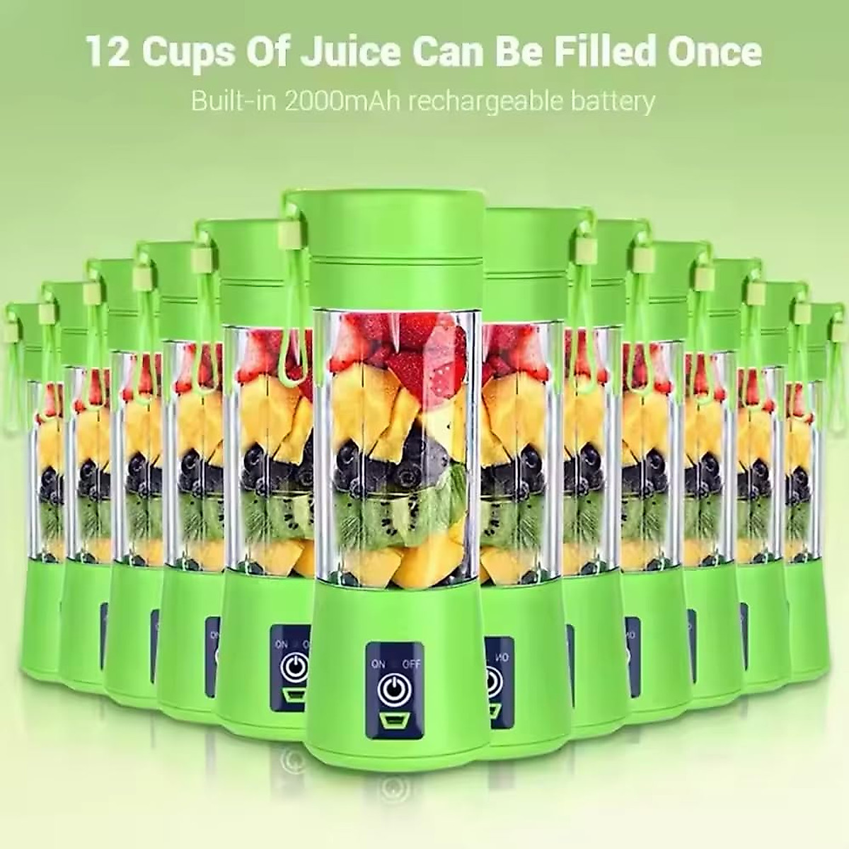 16oz Portable Blender, USB Rechargeable Personal Size Blenders, Smoothie Blender with 6 Blades for Protein & Shakes, Mini juicer with Extra Handle Lid for Travel Sports Outgoing