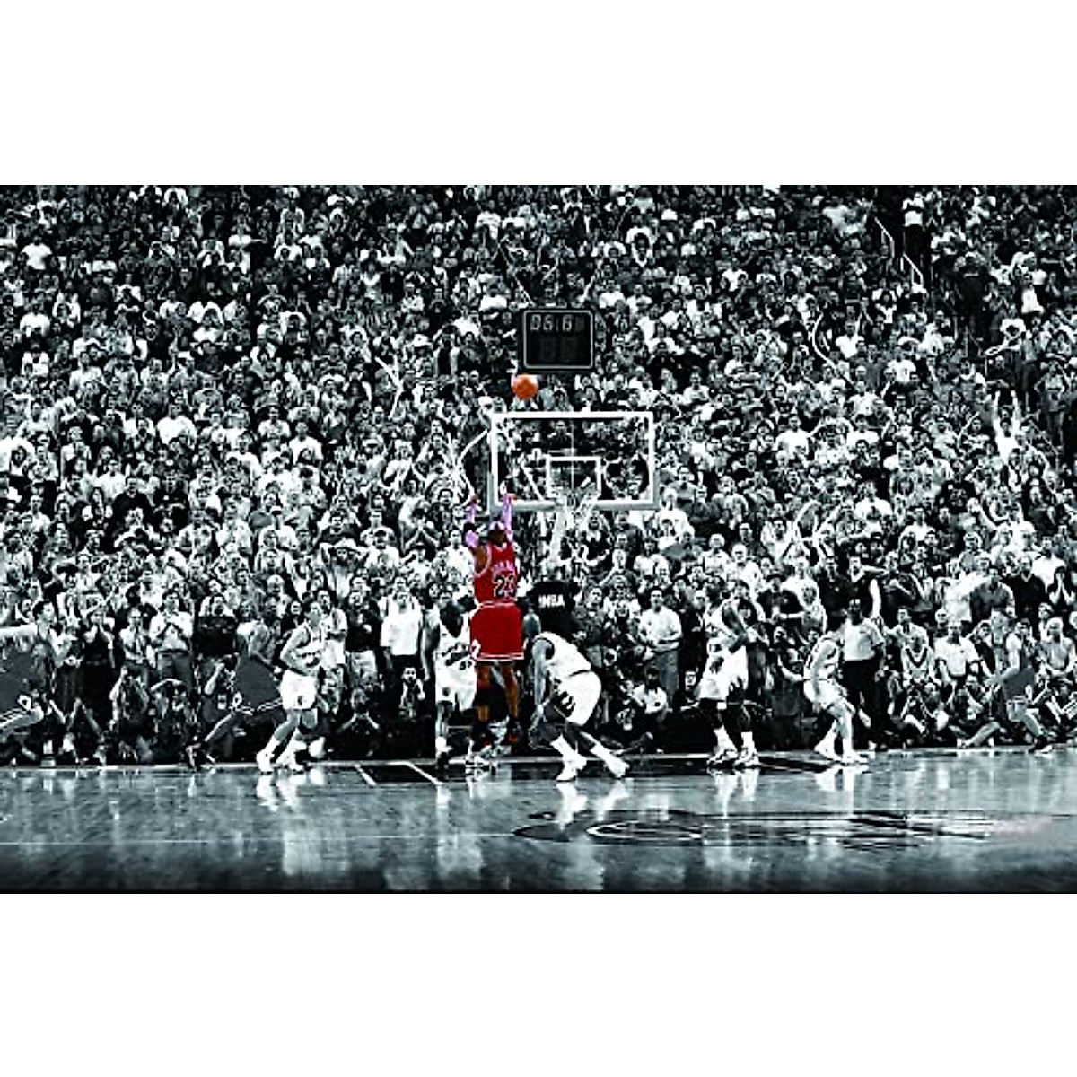 Classic slam Dunk Michael Jordan Chicago Bulls Last Shot 1998 (Basketball) Sports Poster Print - Frameless Gift Matte Poster 12 x 18 inch(30cm x 46cm)