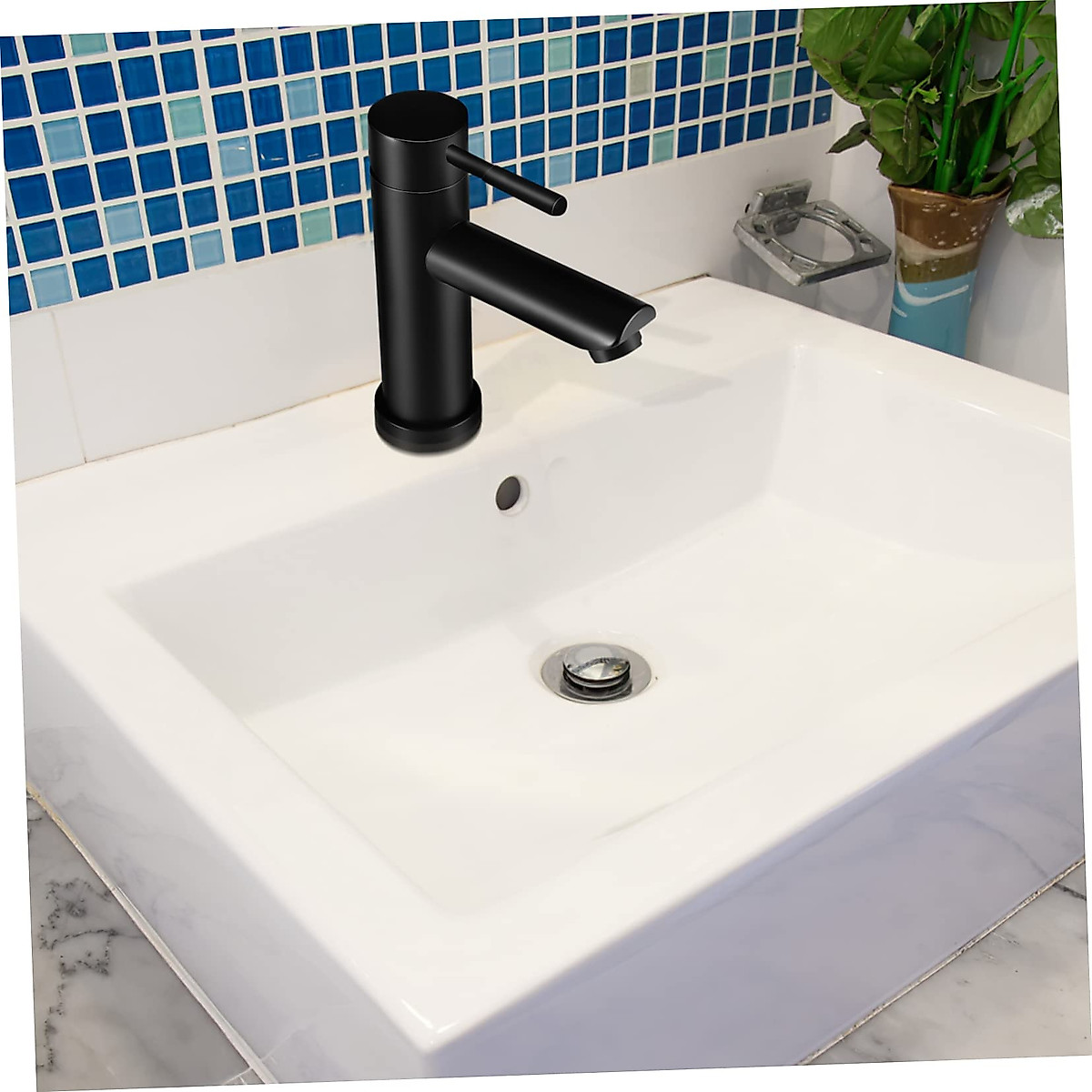 Veemoon Basin Faucet Waschtischarmatur School Faucets Bathroom Tap Kitchen Faucets One Hole Faucet Black Finish Faucet Vanity Faucet Lavatory Faucet Bath Mixer Tap Stainless Steel Sink Tub