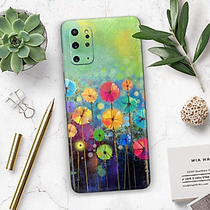 DesignSkinz Abstract Flower Meadow Protective Vinyl Decal Wrap Skin Cover Compatible with The Samsung Galaxy S20 (Screen Trim & Back Glass Skin)