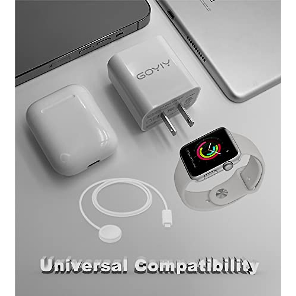 GOYIY 20W USB C Wall Charger, Fast Phone Charger Block,PD Power Adapter Compatible with iPhone, iPad Pro/Mini, MageSafe Charger, Google Pixel -White