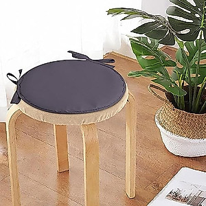 Indoor Outdoor Chair Cushions Set of 4/2, Round Chair Cushions with Ties,Round Chair Pads for Dining Chairs,Round Seat Cushion,Garden Bistro Chair Cushions Set for Furniture (4PCS D, One Size)