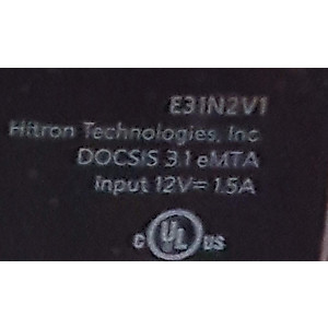 Hitron Docsis 3.1 Voice Internet Cable Modem (Does not have built in wireless) E31N2V1