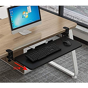 Clamp On Keyboard Tray Under Desk Storage Retractable Height Adjustable Keyboard Tray, 29.5" x 10" for Home or Office