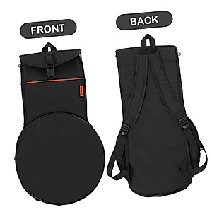 Generic Drum Pad Bag, Dumb Bag Storage Backpack Cases with Detachable Carrying Black Waterproof Oxford Fabric Pouch Holder for 12Inch and 8Inch Pads, EZM4R14DXK03859ZS8