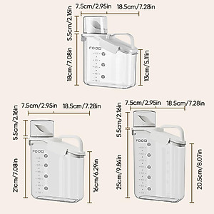 clspro Clear Airtight Food Storage Containers, Dry Food Airtight Container Thicken Plastic Clear Food Storage Box Rice Storage Bin Kitchen Cereal Containers Dispenser (White,1600ML/54OZ)