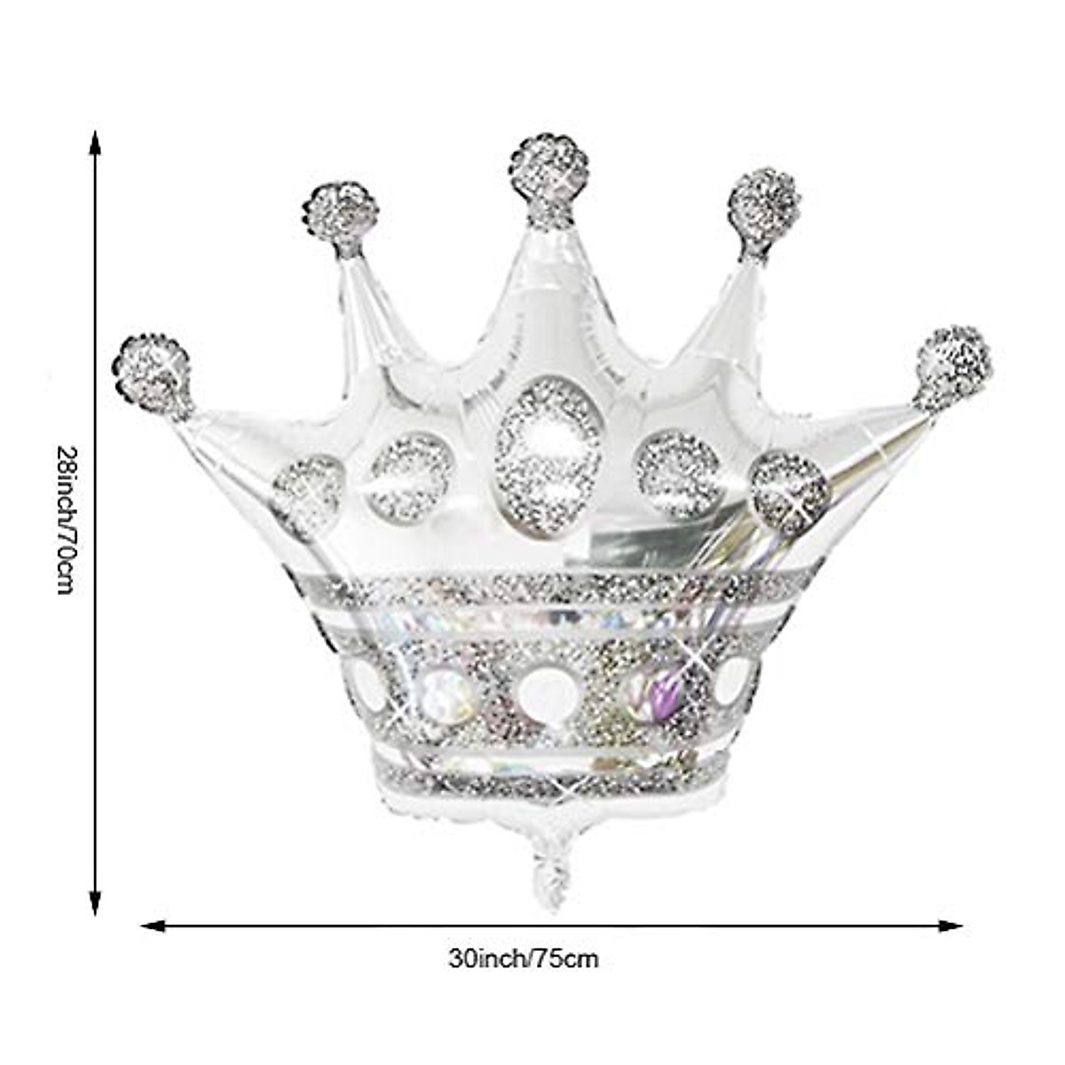 30 Inch Large crown Foil Balloon Mylar Balloons for Birthday,Wedding,Christmas Party Decoration (6pcs,Silver)