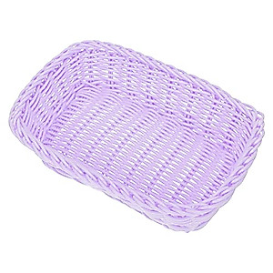 Cabilock Wicker Bin Countertop Storage Basket: Purple Storage Basket Organizer Makeup Sundries Display Bin Kids Toy Ornament Organizer Photography Prop