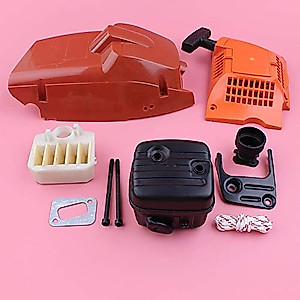 Laliva tools - Recoil Starter Cylinder Cover Exhaust Muffler For Husqvarna 340 345 350 Chainsaw Spare Part Bracket Bolt Gasket Air Filter