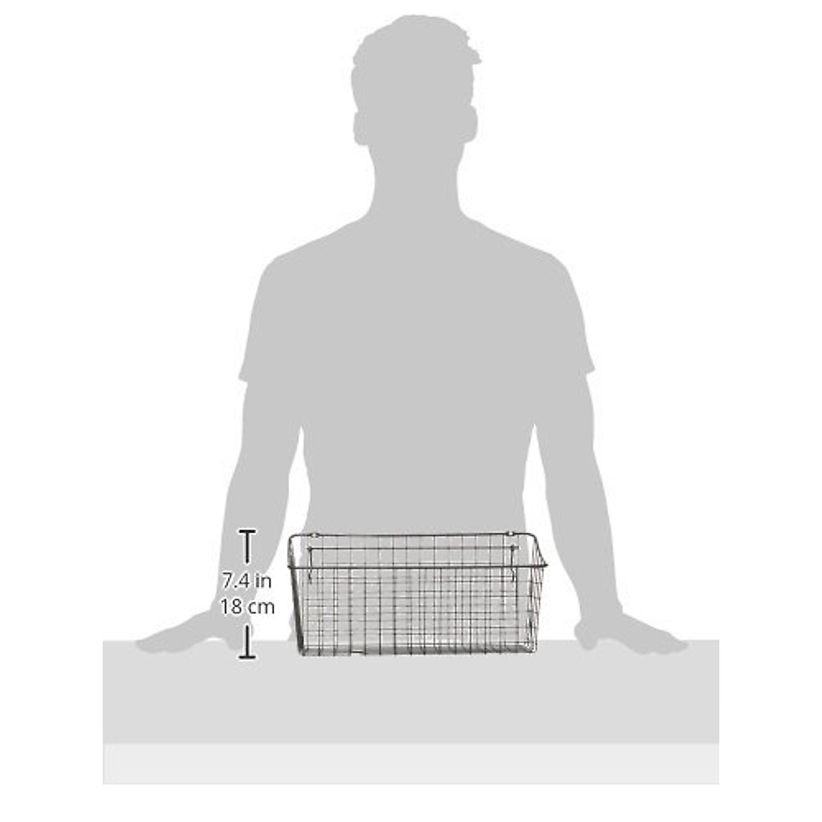 Spectrum Pegboard & Wall Mount Wire Basket Extra Large (Industrial Gray) - Storage & Organizer for Garage, Tools, Shed, Home, Work Bench, Crafts, & More