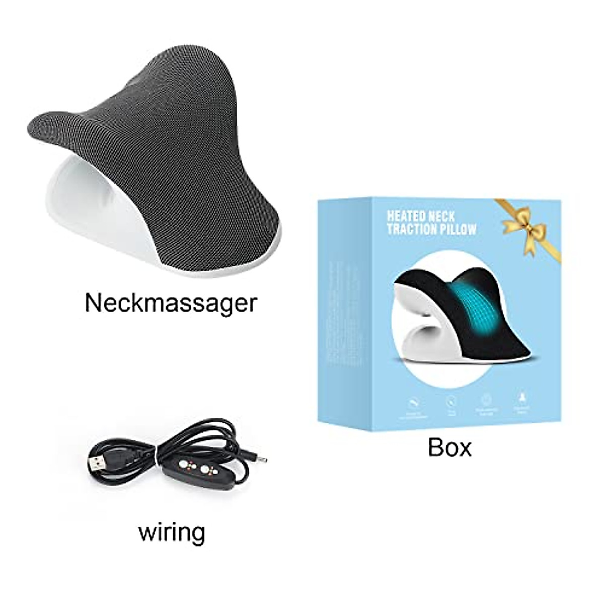 Liipoo Heated Neck Stretcher with Magnetic Therapy Pillowcase, Neck and Shoulder Relaxer Pillows, Cervical Traction Device for Relieve TMJ Headache Muscle Tension Spine Alignment…