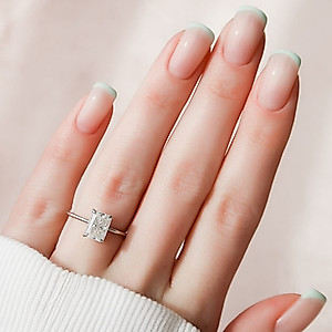 2 Ct Radiant Engagement Ring For Women with Hidden Halo, Radiant Cut Moissanite Engagement Ring, Hidden Halo Radiant Engagement Ring in 14K Yellow Gold, Ring Size - 8