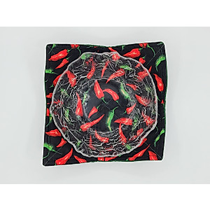 Hot Pepper Microwave Bowl Cozy Southwestern Reversible Microwaveable Potholder Cayenne Chilis Soup Buddy Southwestern Kitchen Linens Chef Teacher Gifts Spicy Food Lover Gift Under 10