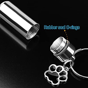 ChunlongFour Waterproof Cremation Pet Urns Keychain for Dogs Ashes, Cylinder Cat Dog Urn for Pet Ashes Cremation Keepsake Memorial Ashes Jewelry Pend