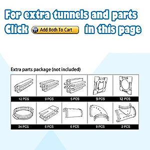 GNB PET Super Large Hamster DIY 20‘’x12''x15'' Cage Habitat with Complete Tunnel Module (Black)