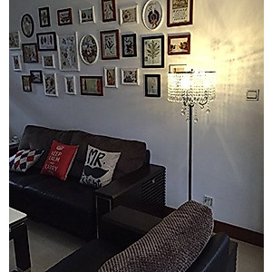 Hsyile Lighting KU300153 Floor Lamp- Elegant Designs Crystal Floor Lamps Chrome Finish Tall Standing Light for Living Room,Bed Room,Office