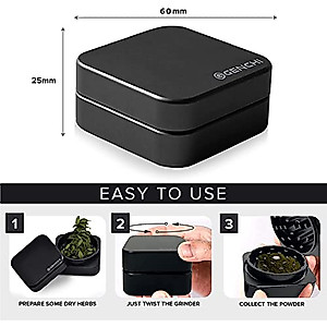 Genchi Herb Grinder Anodized Aluminum (Jet Black 2 layer)