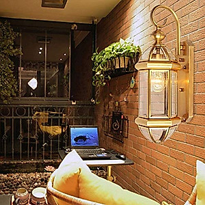 ZpLMW Wall Light Copper Outdoor Wall Light Waterproof Home Retro Garden Lighting Corridor Aisle Balcony Stair Wall Light