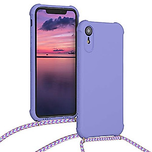 kwmobile Crossbody Case Compatible with Apple iPhone XR Case - TPU Silicone Cover with Strap - Lavender