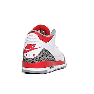 Jordan Boy's Air 3 Retro (Big Kid) White/Fire Red/Black/Cement Grey 5 Big Kid M