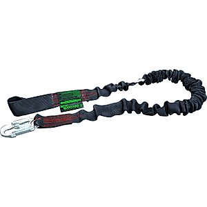 Miller by Honeywell 233MK/5FTBK 5-Feet Manyard II Shock-Absorbing Stretchable Kevlar Web Lanyard with 1 Locking Snap Hook and 1 Choke-off Loop, Black