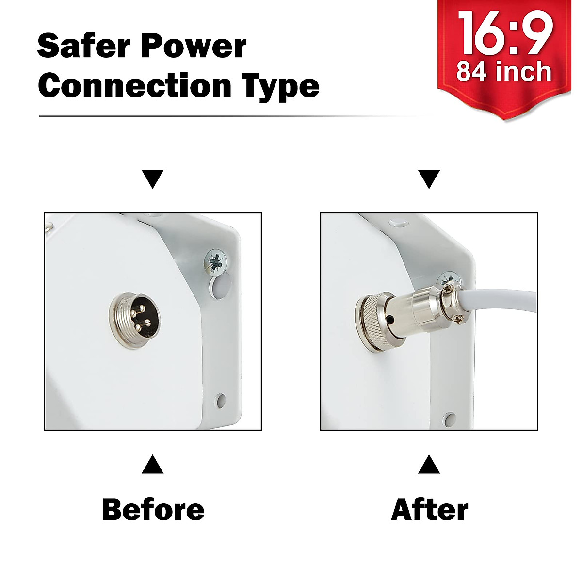 YODOLLA Motorized Projector Screen 84",16:9 4K HD Electric Projector Screen Wall Mounted Ceiling Automatic Retractable Movie Screen for Indoor Outdoor