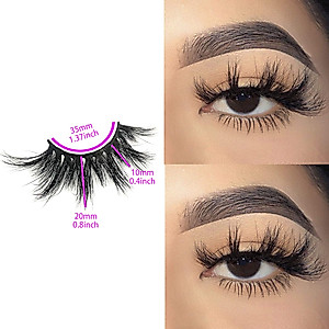 Mink lashes Mikiwi 3 Pairs Eyelashes D384-3, Real Mink Eyelashes, Fluffy Mink Lashes, Thick HandMade Full Strip Lashes, Cruelty Free Luxury Makeup Dramatic Lashes, 20mm 3D Mink Lashes