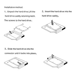 Liyeehao HDD Caddy, Aluminum Absorb Noise HDD SSD Adapter, for -I -Ii