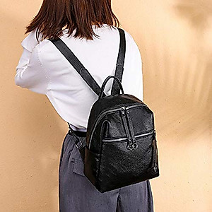 sikiwind Women Backpack PU Leather Shoulder Bag Student Girls Travel School Bags