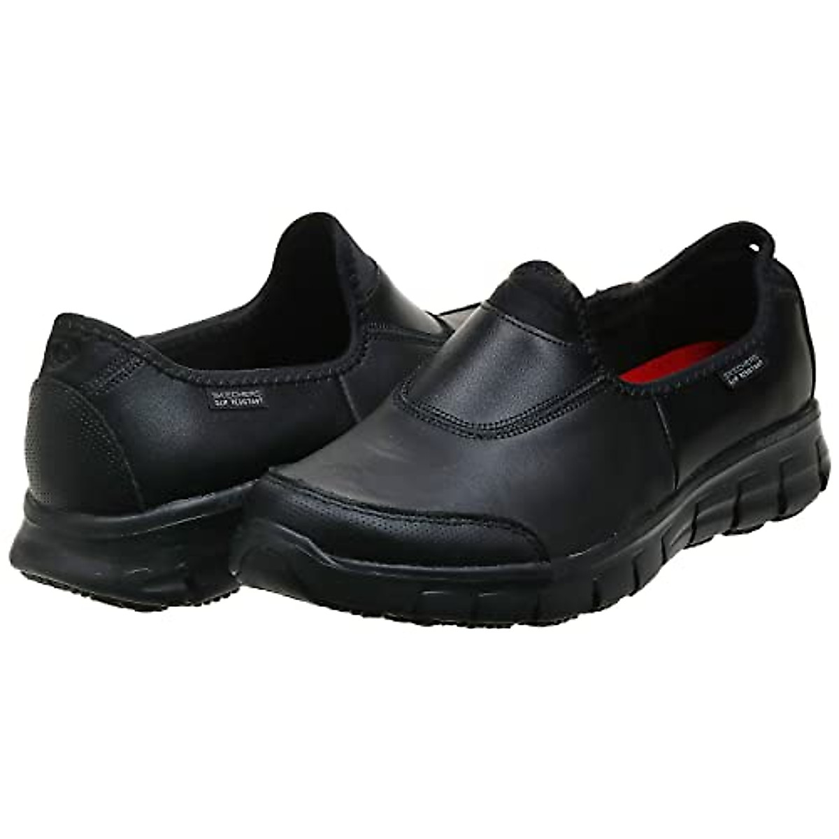Skechers for Work Women's Sure Track Slip Resistant Shoe, Black, 7.5 M US