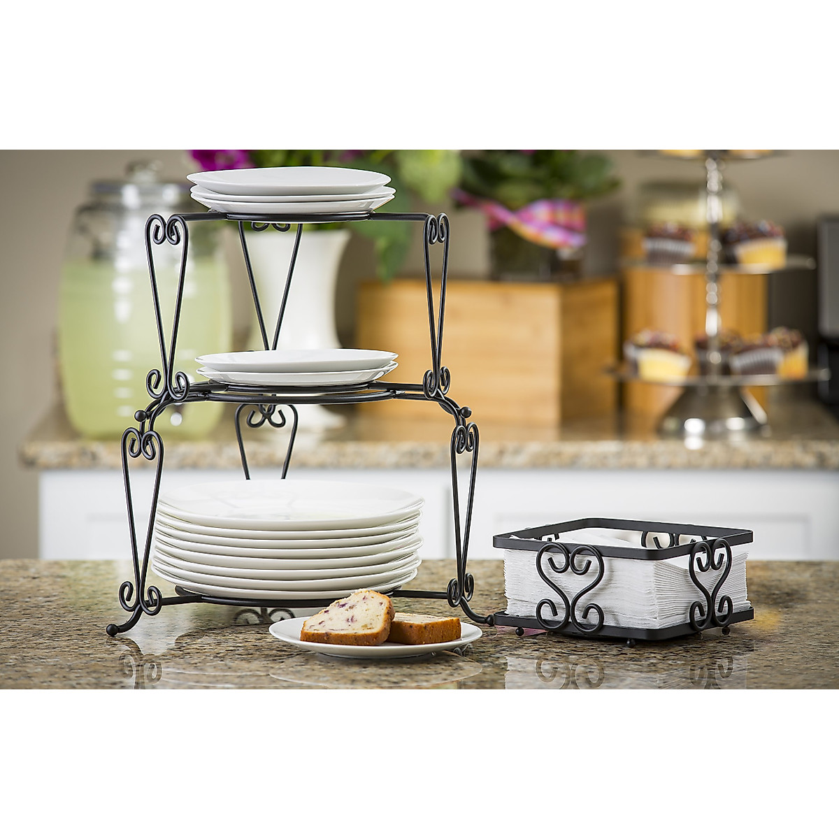 Tablecraft Farmhouse Collection 3-Piece Stackable Buffet Server ,, Black