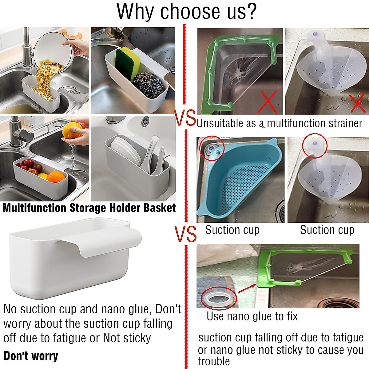 Sink Drain Strainer Basket Kitchen Sink Strainer Sink Food Catcher Kitchen Food Residue Waste Leftovers Strainer Over Sink Drying Rack Triangle Swan Cactus Suction Cup Corner Sink Strainer