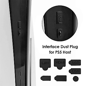 7pcs Silicone Dust Stopper Dustproof Case Kits Dust Plugs Set For PS 5 USB HDMI-Compatible Interface Dustproof Cover for PS5 Anti-Dust Cap Game Console Protector