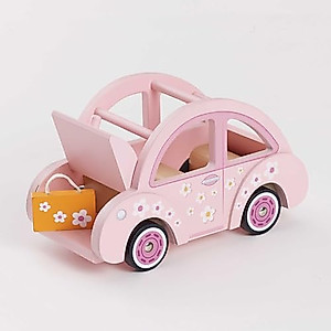Le Toy Van - Wooden Daisylane Sophie's Car Accessories Play Set for Dolls Houses - Wooden Car Toy with Luggage Accessory - Dollhouse Accessories - Suitable for Ages 2+,Bright Pink, Medium