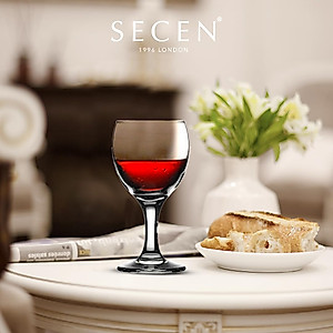 SECEN LONDON Shot Glasses Set of 6,Stemmed Mini Clear Wine and Champagne Glasses, 6 Oz / 175 CC,Cordial Glasses Port Wine Glasses,Great for White and Red Wine/Wine Glass Clear,Liqueur Mini Glasses
